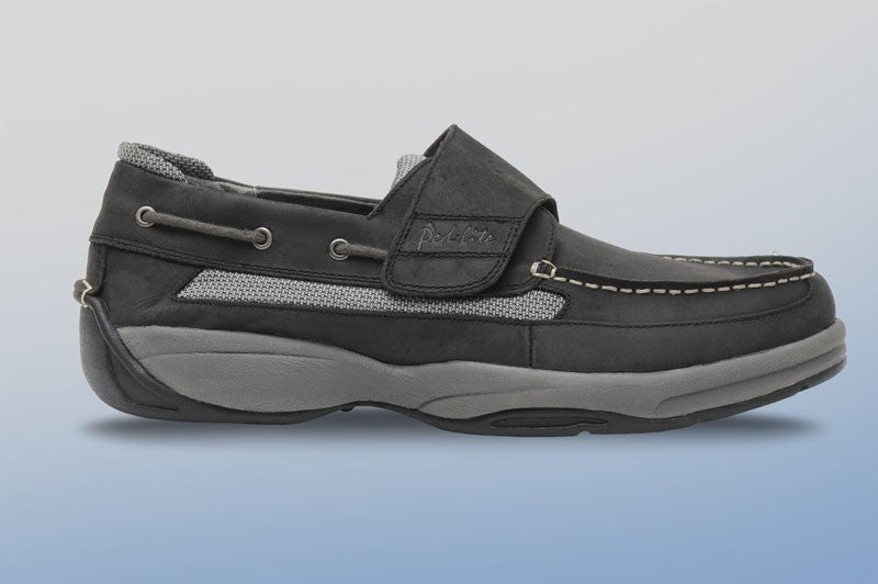 Ped-Lite Men's Oliver Diabetic Shoes with Velcro - Black - OLIVER-BV ...